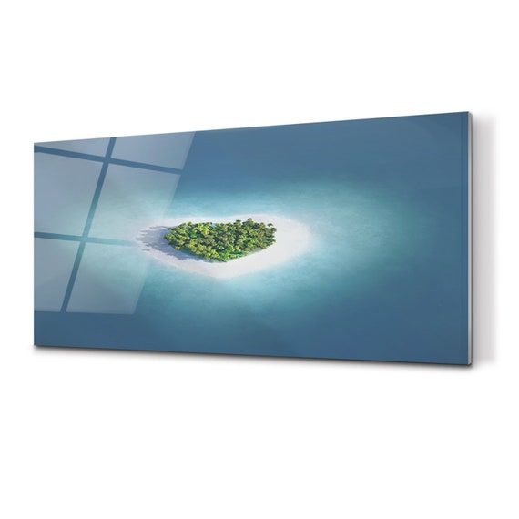 Heart-shaped Island Backsplash Green Splashback for Kitchem | Etsy