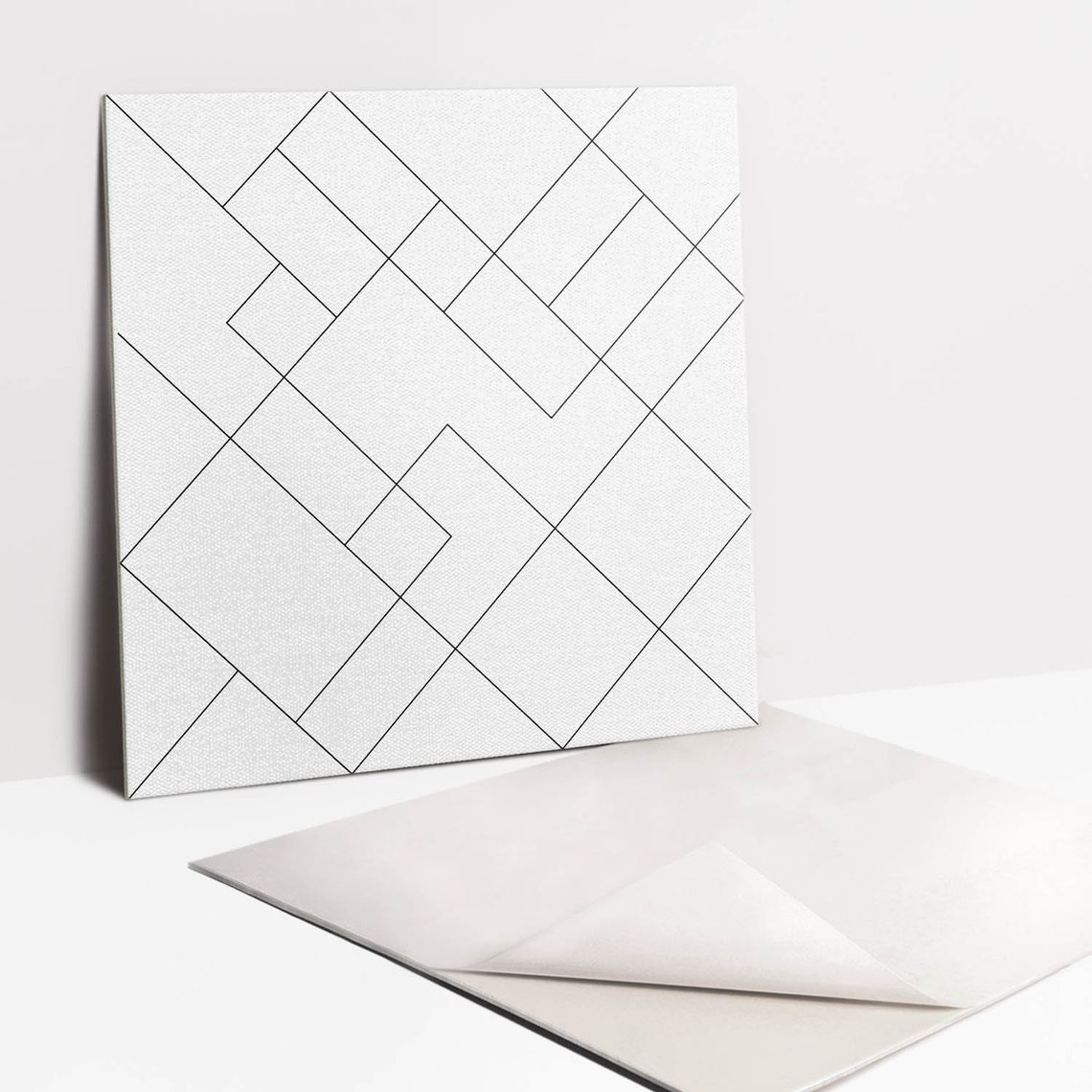 Minimalist Squares Tile Stickers, Removable Tiles, Abstraction Tile ...