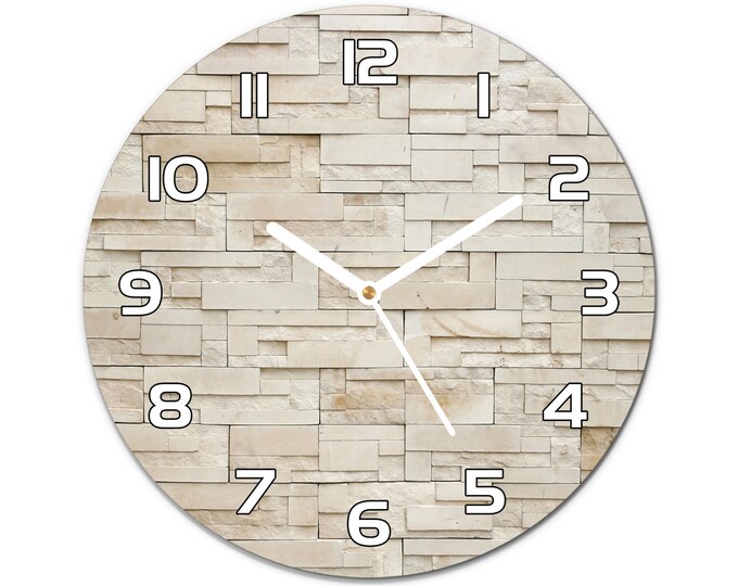 Gray Stone Mosaic Clock 10", Pebble Art Clock, Stone Wall Clock, Beach ...
