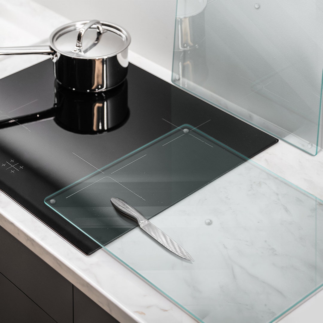 Transparent Glass Chopping Board, Counter Protection, See-through ...