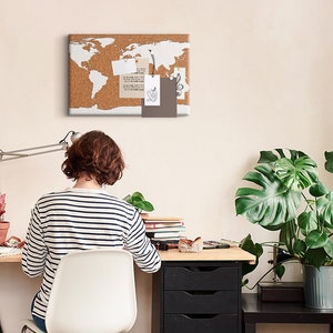 Cork World Map, Size XXL, Cork Board, Travel Tracker, Trip Map, Push ...