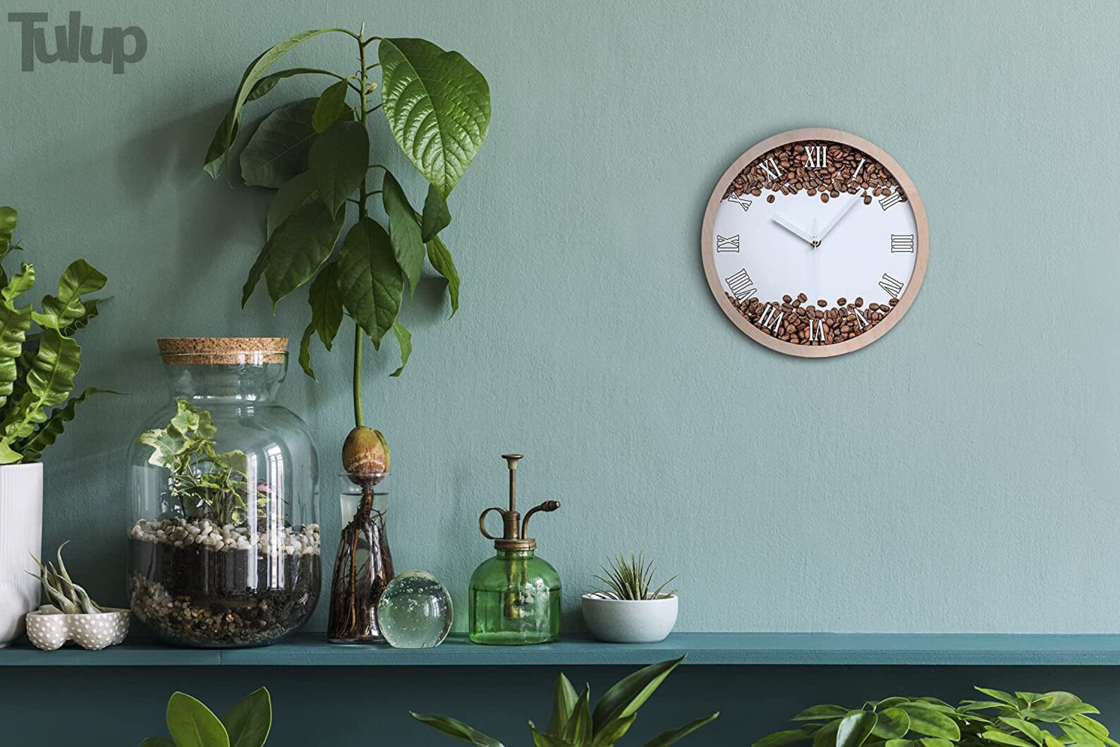 Aromatic Coffee Beans Wall Clock Brown Wooden Wall Print | Etsy