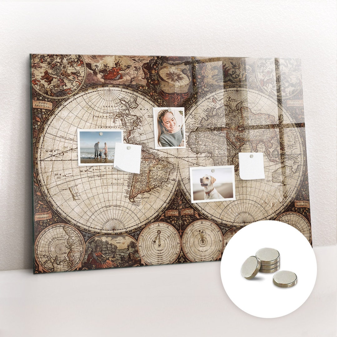 Brown Old Map of the World, Places You've Been, Visited Countries Map ...