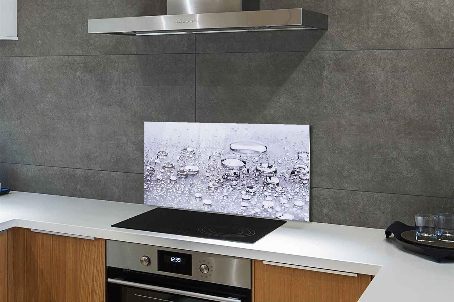 Drops of Water Backsplash Silver Splashback for Kitchem Gray - Etsy
