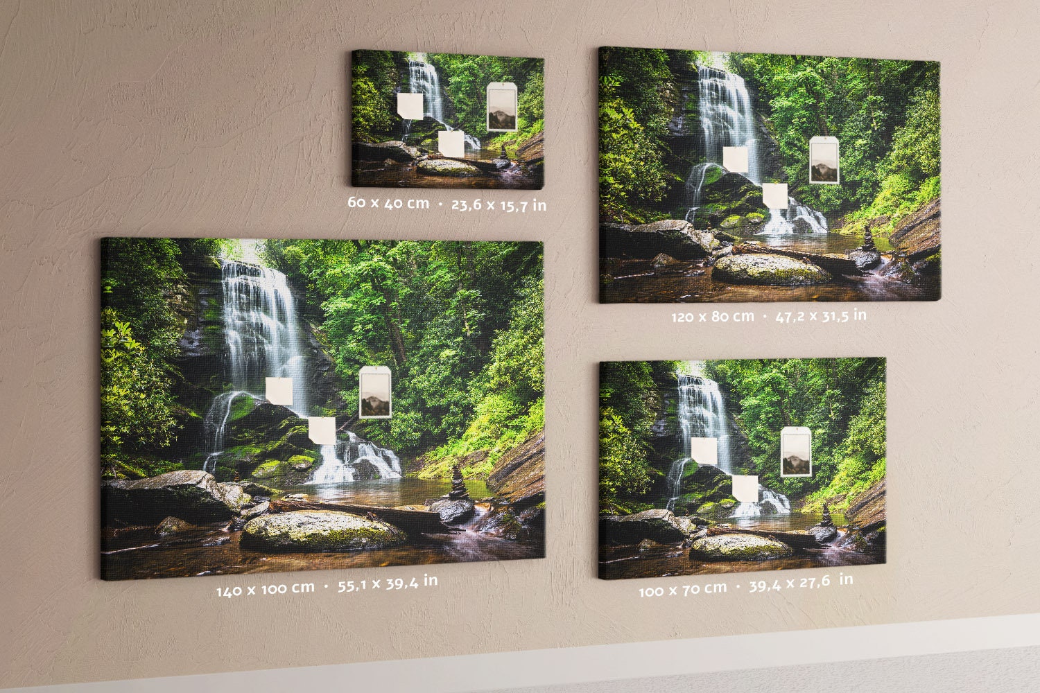 Waterfall in Forest, XXL Student's Note Board, Personalized Pattern ...