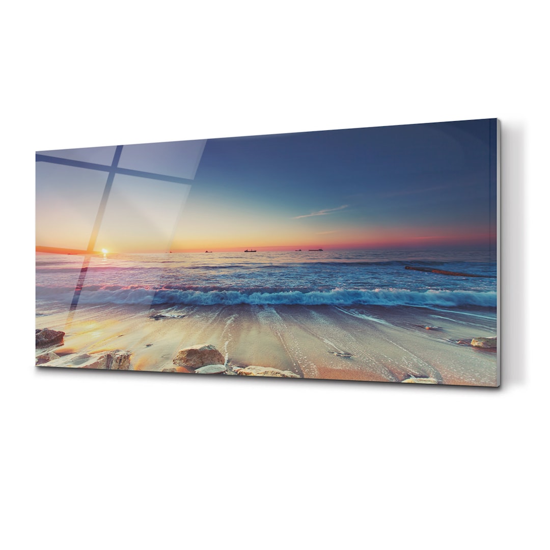 Sunrise Over the Sea Splashback for Kitchem, Orange Kitchen Backsplash ...