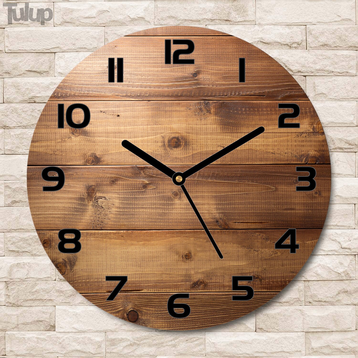 Wood Industrial Wall Clock Brown Home Office Decoration - Etsy