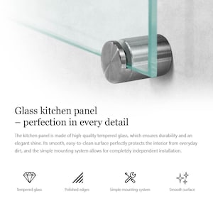 Transparent Glass Kitchen Panel With Point Mounting, Tempered Glass ...