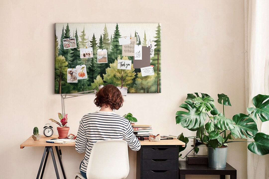 Landscape Forest, Memo Board, Student's Note Board, Green, XXL Cork ...