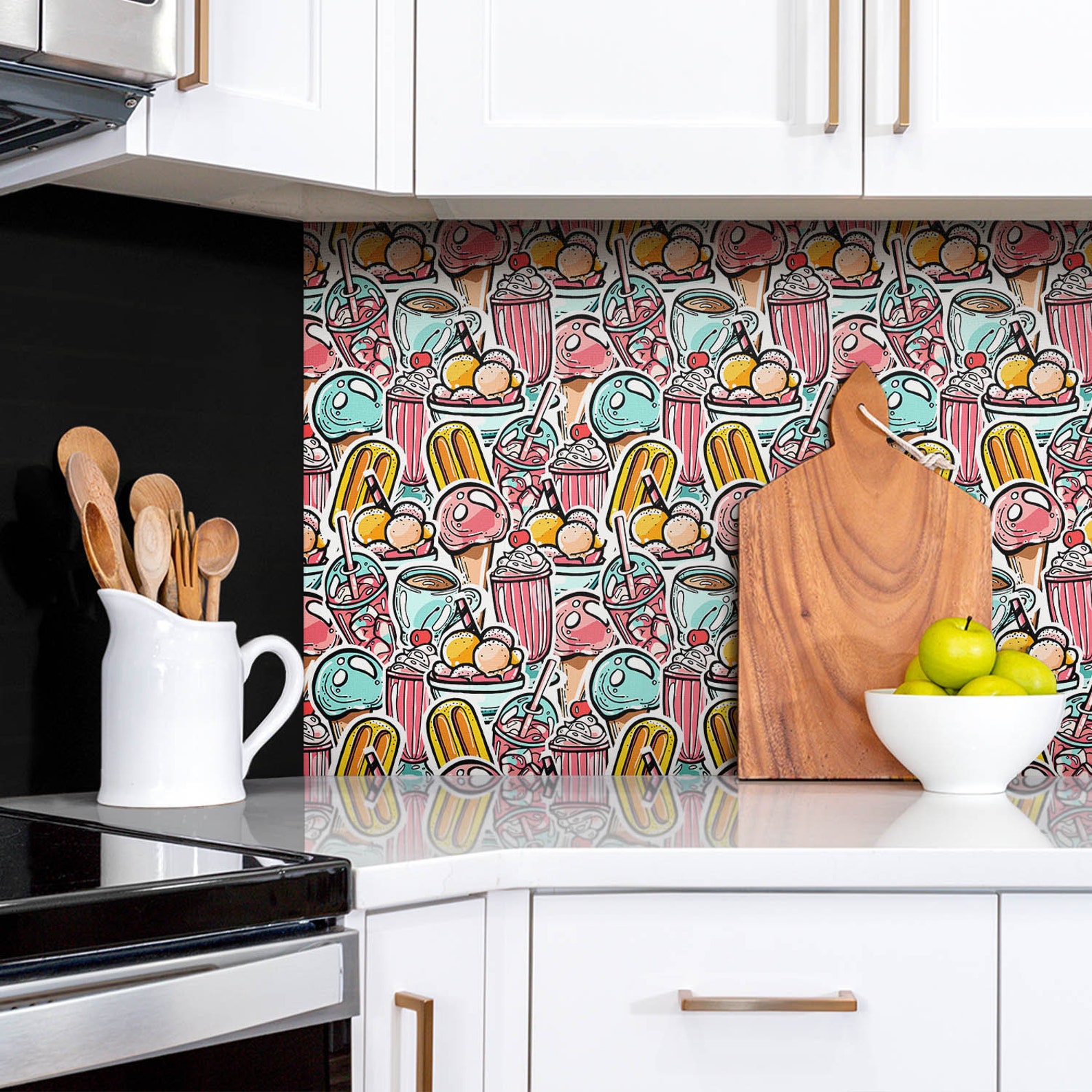 Drawing Sweets Panel Stickers, Self Adhesive Panels, Food Panel ...