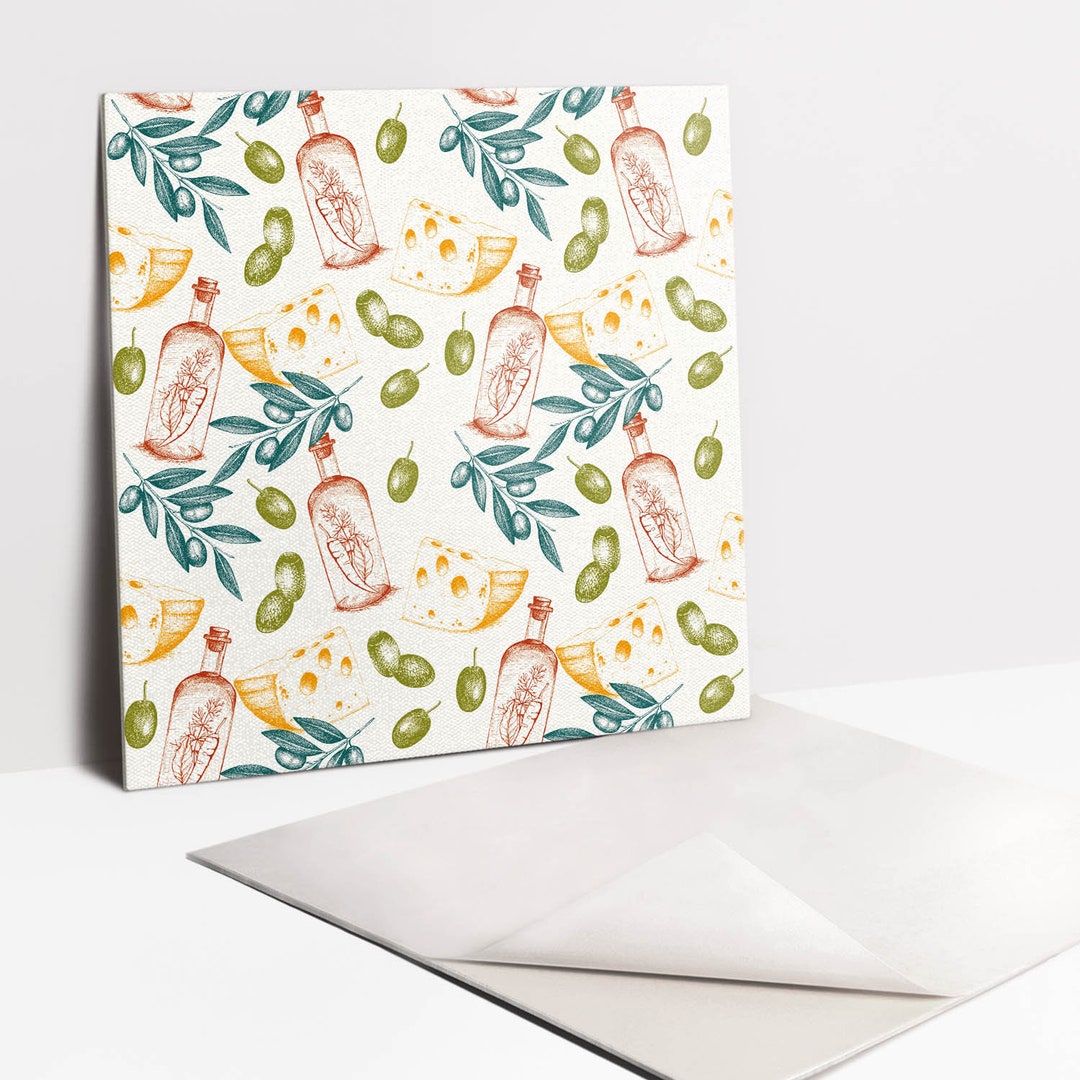 Olives and Olive Oil Tile Stickers, Peel and Stick Tiles, Food Tile ...
