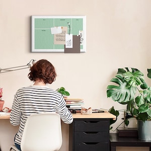 Desktop Organizer, Green, Pinboard, Student's Note Board, Pins Included ...