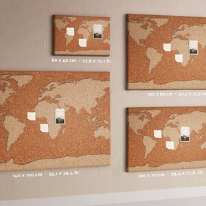 Wood World Map, Brown, Size XXL, Pin Board, Pins Included, Travel ...