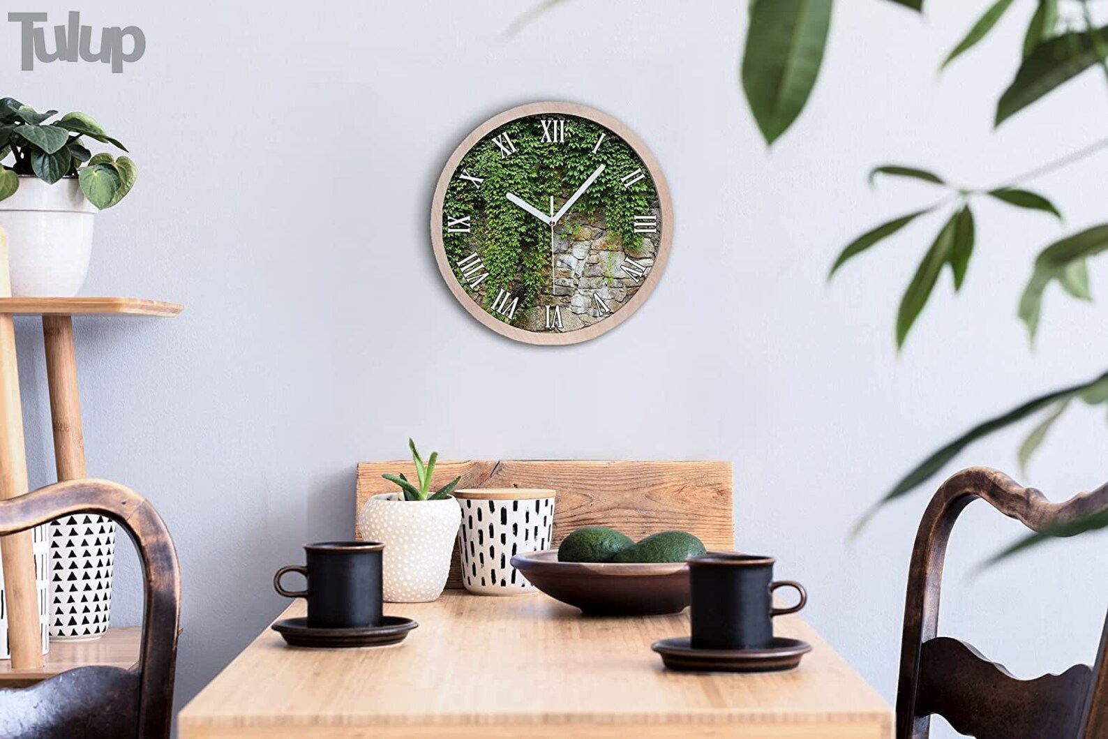 Plants Wild Climbers Wall Clock Green Modern Wall Art Beige - Etsy