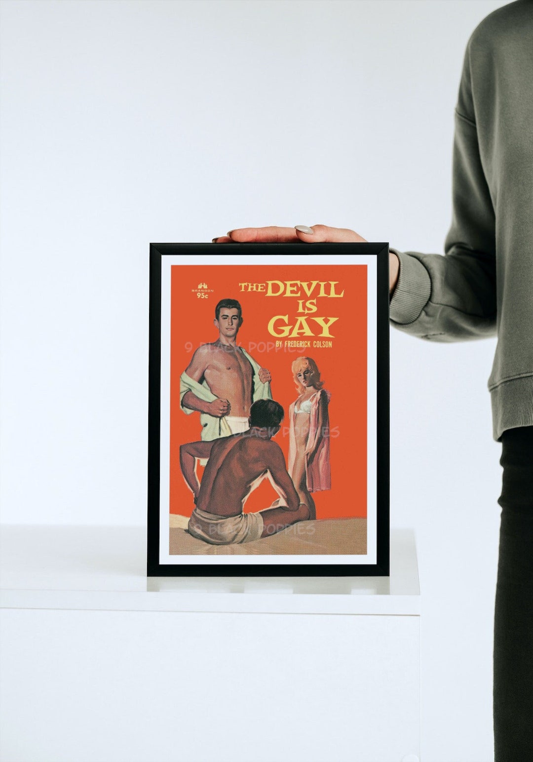 The Devil is Gay | Queer MLM Wall Art Pulp Print Novel Cover | Vintage Gay Art | Pulp Novel ...