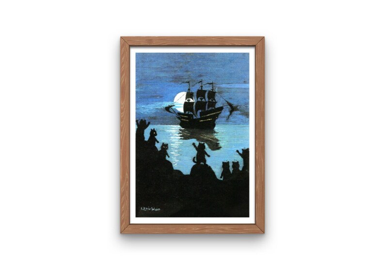 Louis Wain Print Cat Pirates Wall Art Living Room Lounge - Etsy UK