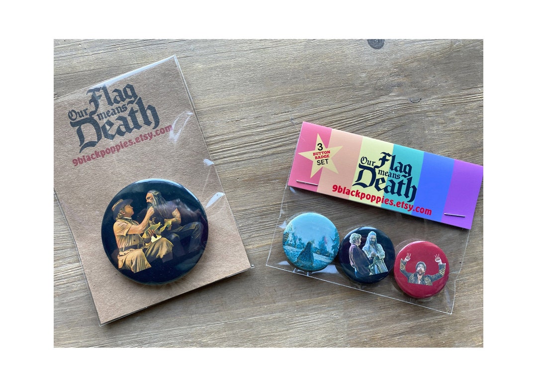 OFMD Button Badge Pins Set of 4 Our Flag Means Death 32mm 58mm 1.25in 2 ...