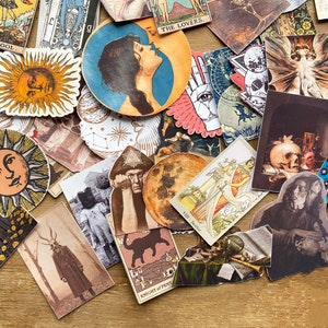 Occult Celestial Creepy Sticker Pack | Vintage Ephemera Photos | Witchy ...