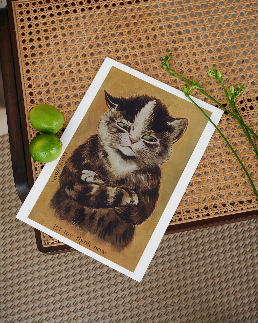 Grumpy Cat Greeting Card | Louis Wain | Tabby Cat Arms Crossed | Blank ...