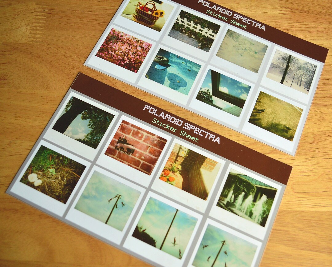 Polaroid Spectra Sticker Sheets, Vintage Retro Pictures, Kiss-cut on ...