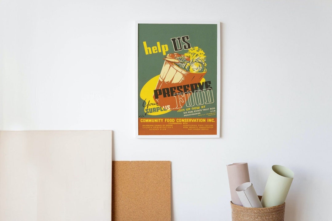 Propaganda Print Poster Reproduction | Help US Preserve Food! | Kitchen ...