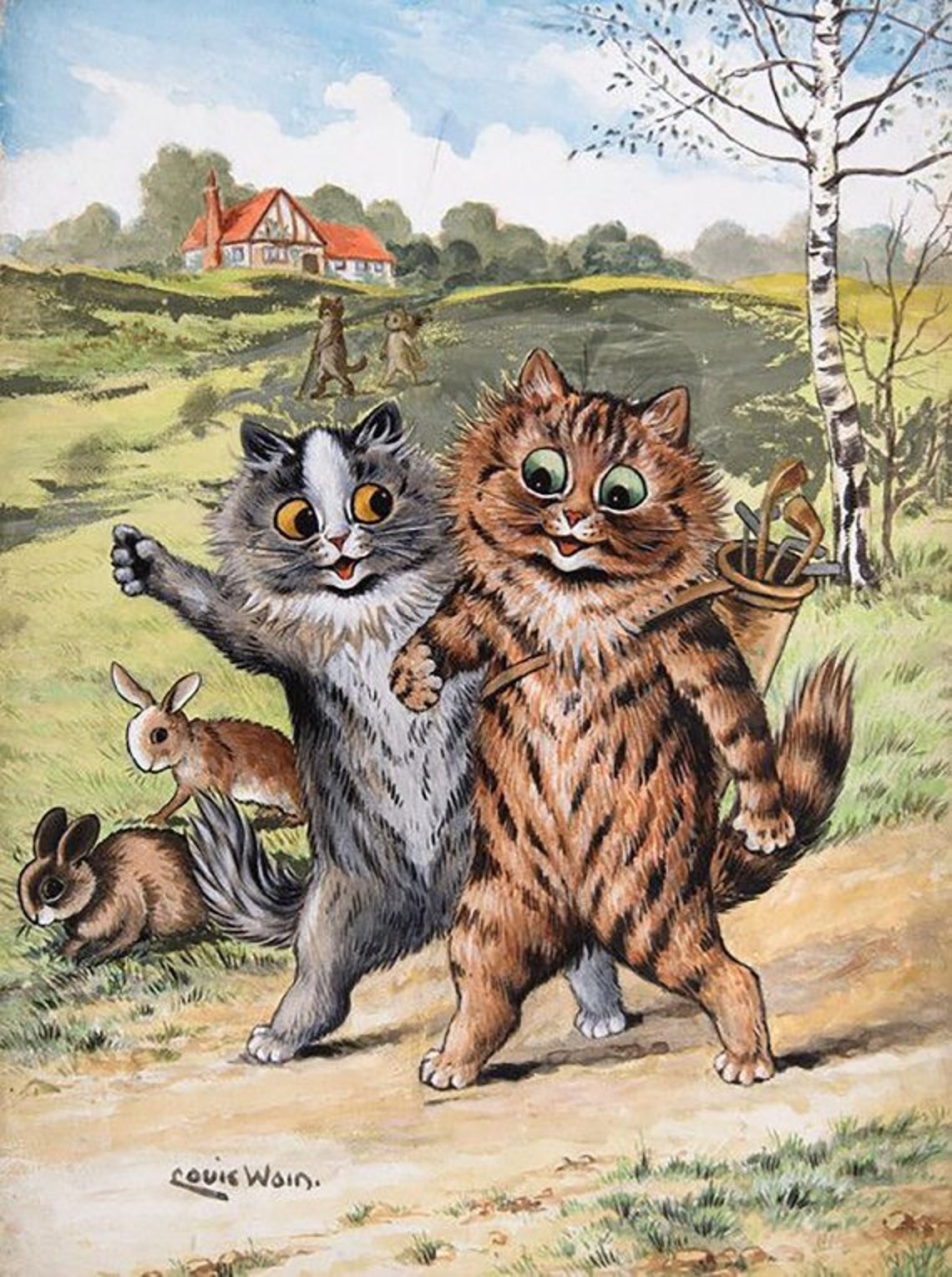 Louis Wain Print Cat Wall Art Decor Friends Vintage - Etsy