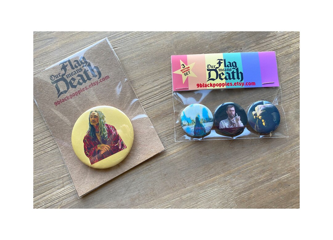 OFMD Button Badge Pins Set of 4 | Our Flag Means Death | 32mm 58mm 1 ...