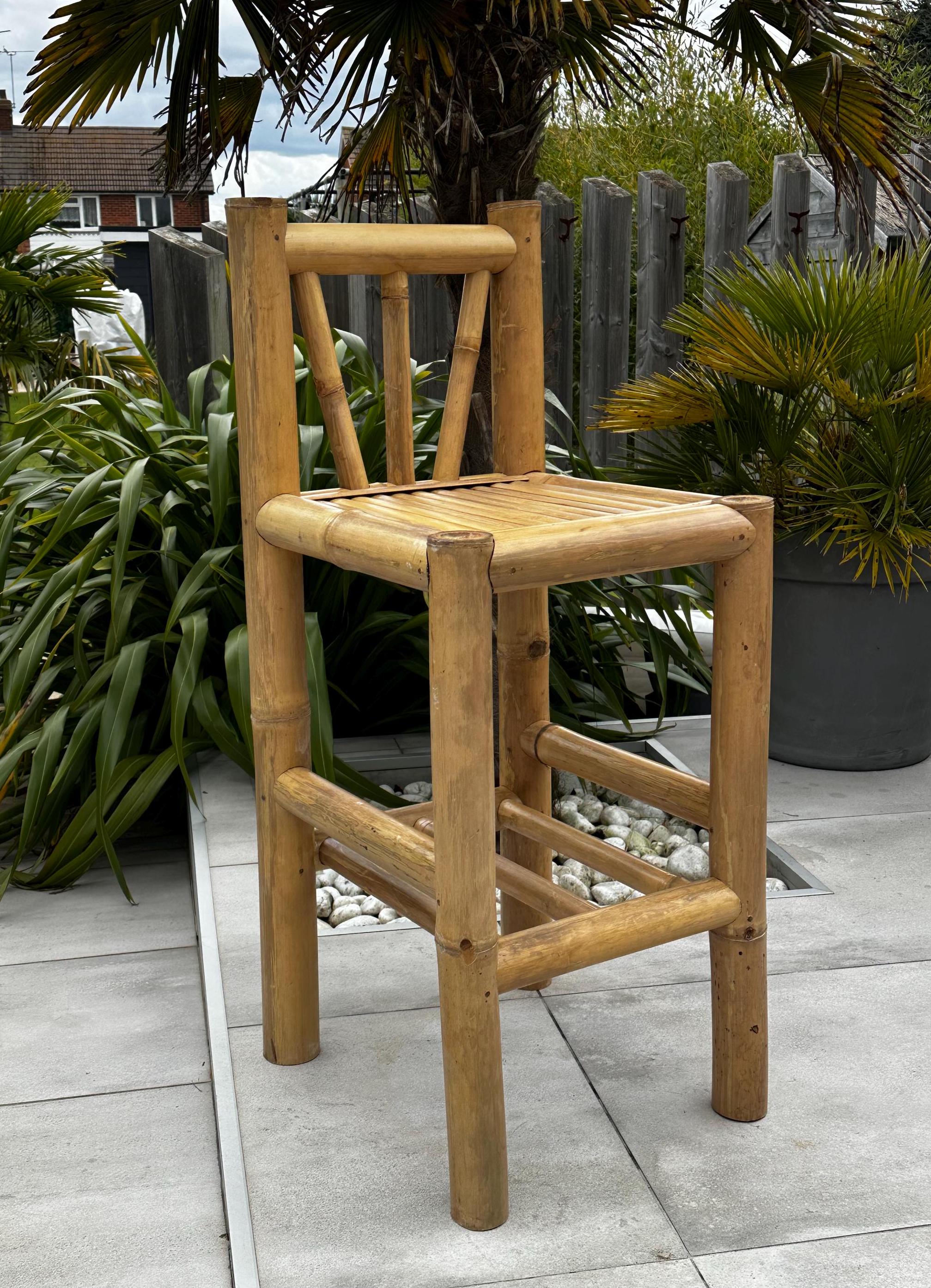 Handcrafted Natural Bamboo Tiki Bar Stool/chair - Etsy UK