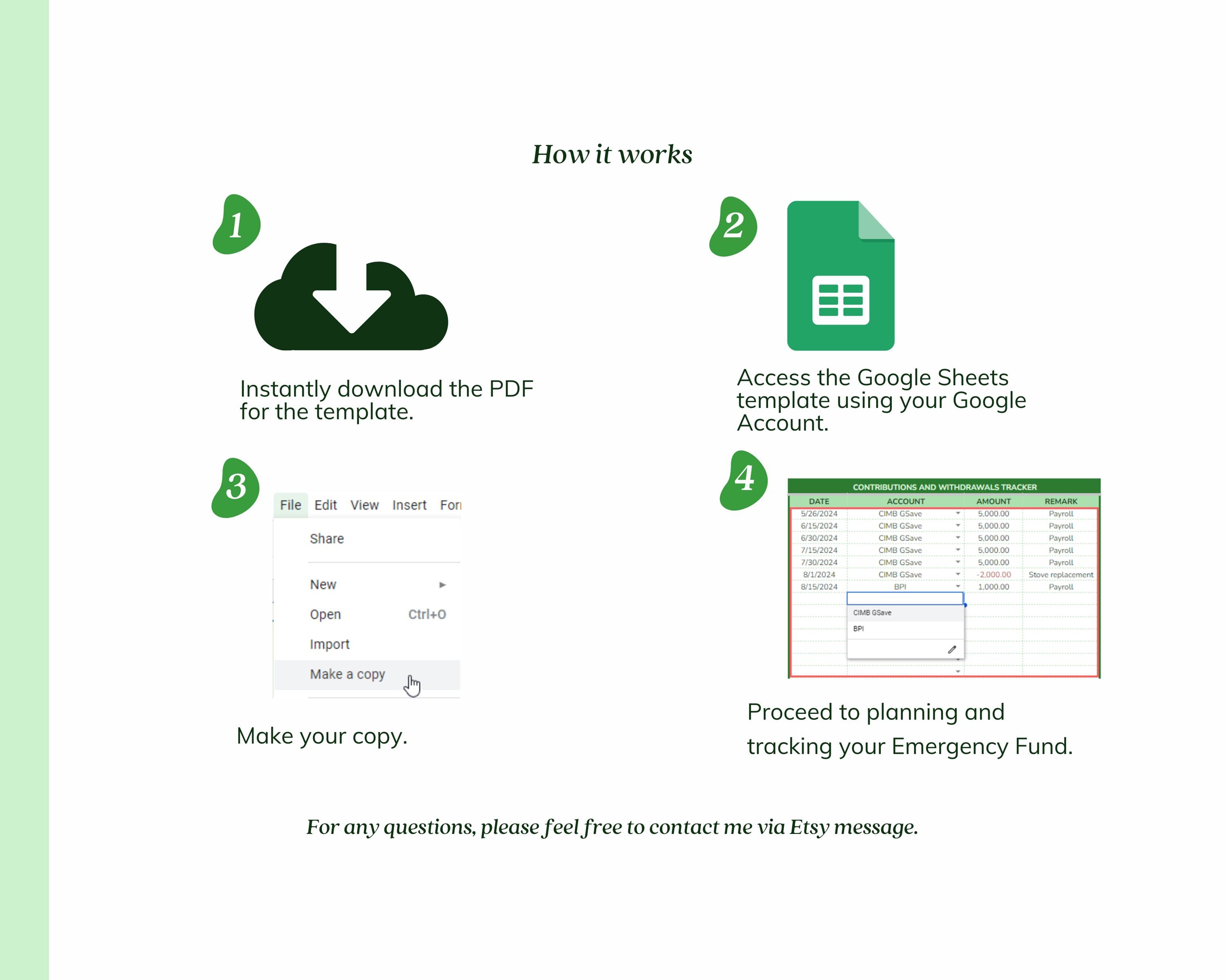 Emergency Fund Dashboard and Tracker Template Google Sheets Template ...