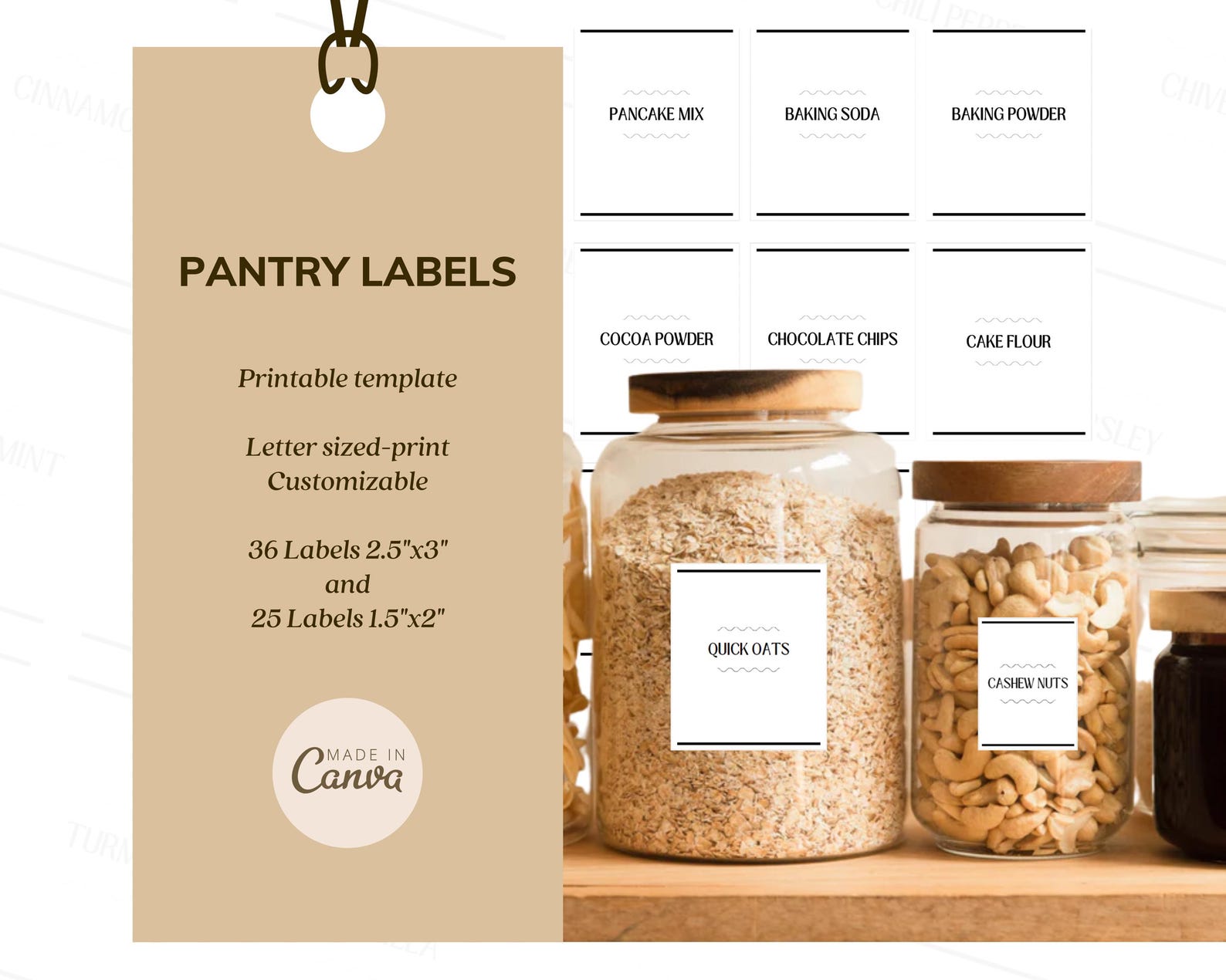 Printable Pantry Labels DIY Jar and Containers Label Printable Letter ...