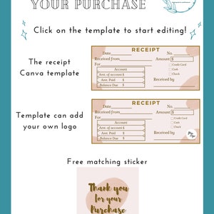 Receipt Template for Small Business Pink Simple Receipt - Etsy