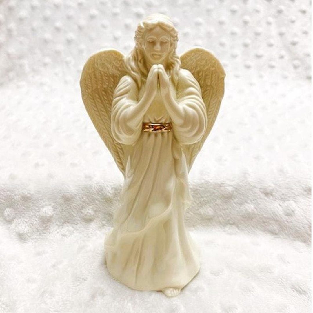 Vintage Lenox 7" Winged "praying Angel" Christmas Decor, Gold Belt ...
