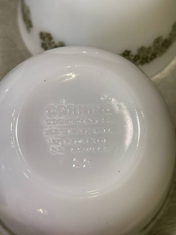 Vintage Pyrex Corningware Milk Glass Spring Blossom Coffee Cups set of ...