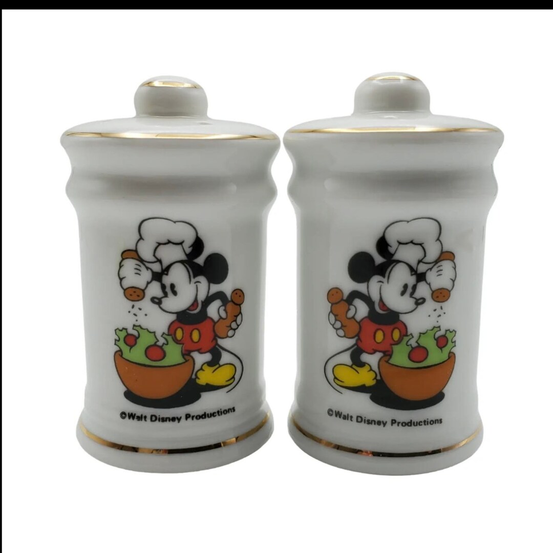 Vintage Disney's Gourmet Chef Mickey Mouse Porcelain Salt and Pepper ...