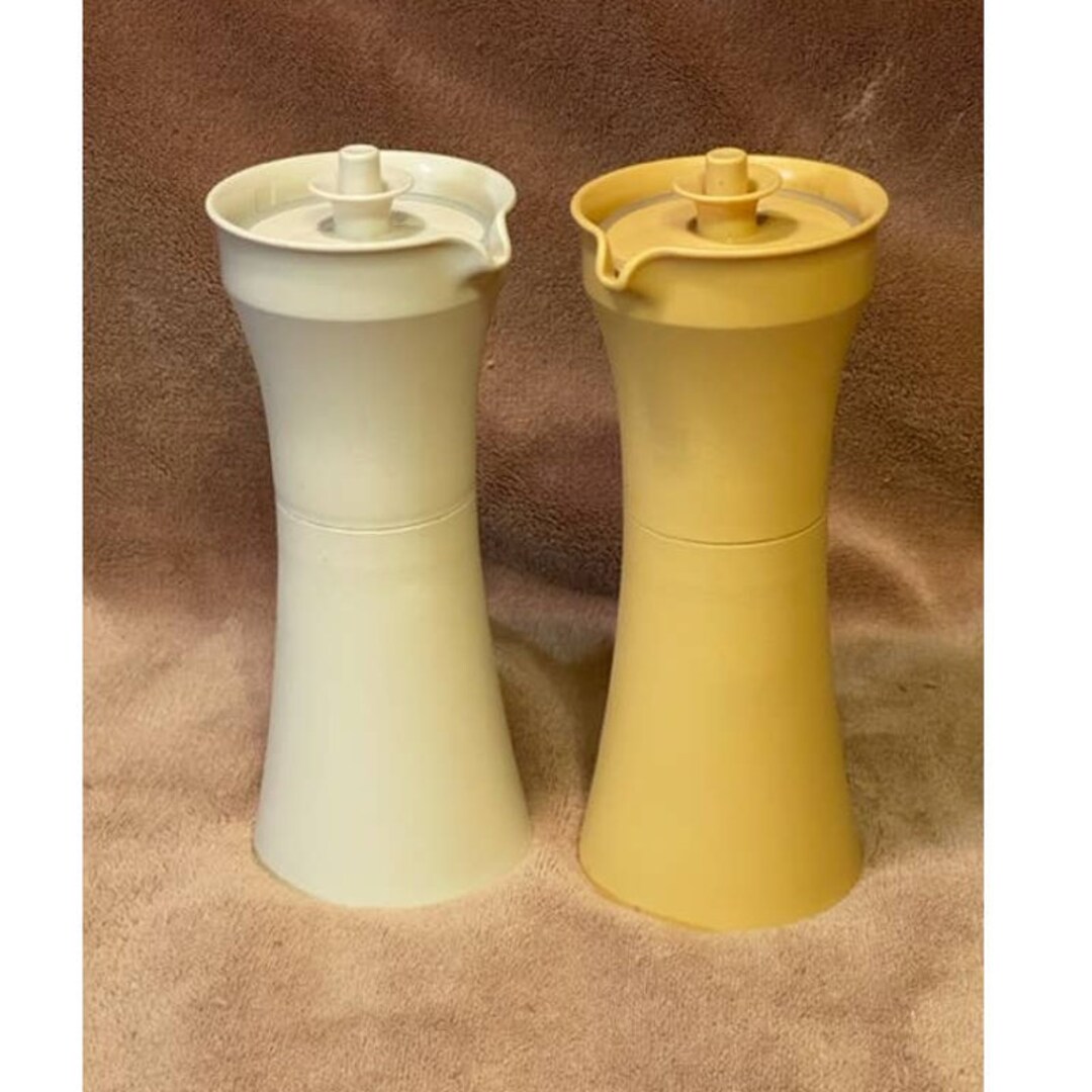 Vintage Tupperware Set of (2) Oil & Vinegar Cruets-(harvest Gold ...