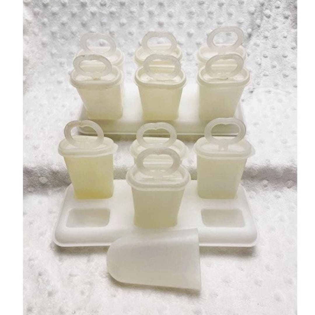 Vintage Tupperware Popsicle Molds, (10) Complete, (2) Trays, (1) Extra ...