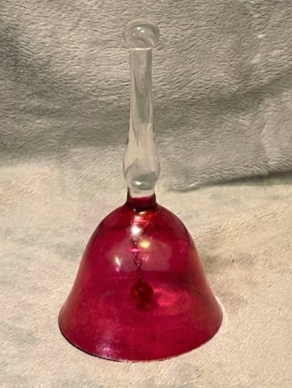 Vintage Mickey Mouse Etched Cranberry Glass Decorative Bell - Etsy