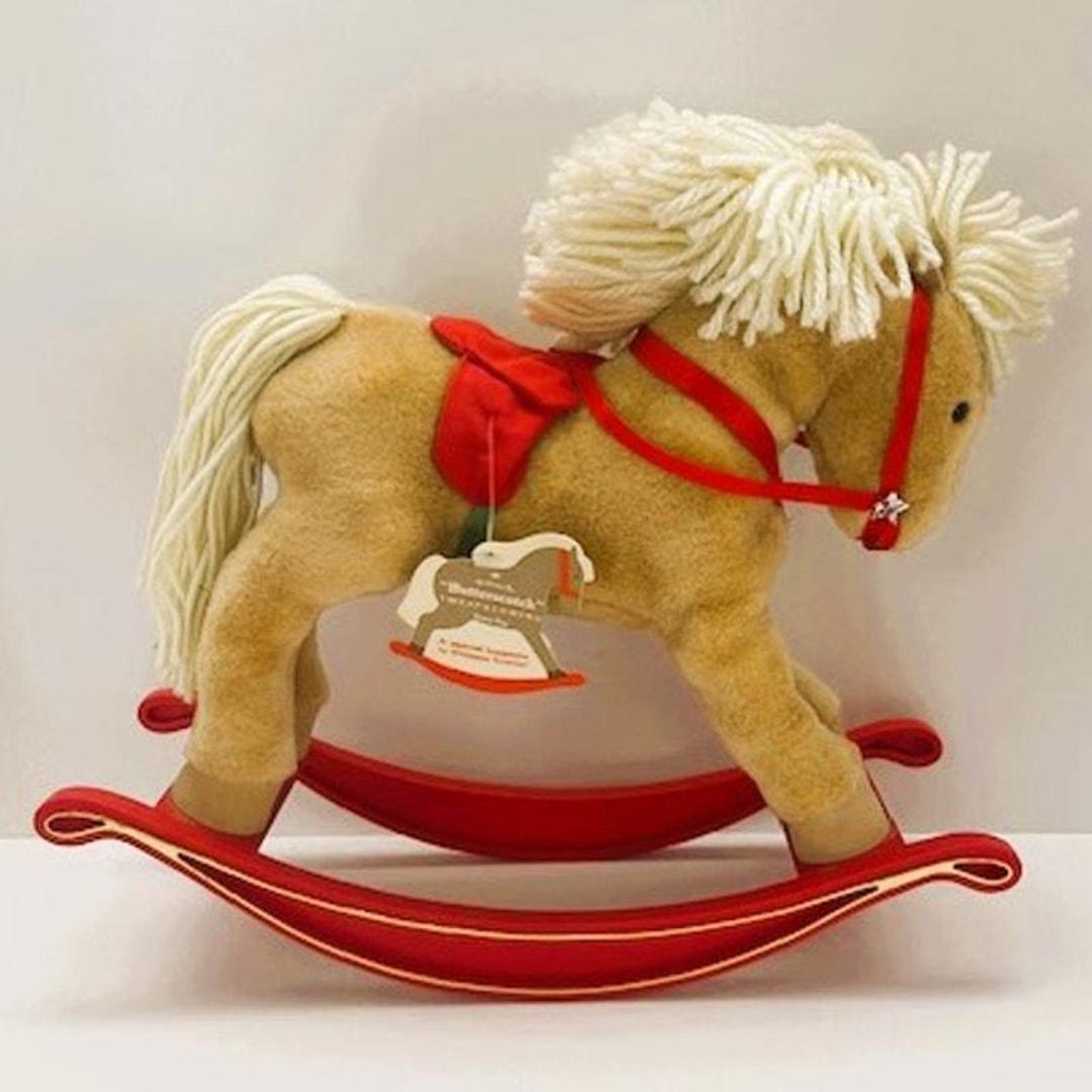 Vintage Hallmark Butterscotch Palomino Plush Rocking Horse Home Decor ...
