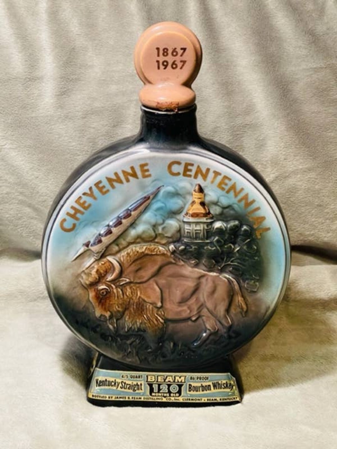 Vintage Jim Beam Cheyenne Centennial (1867-1967) Collector's Decanter ...