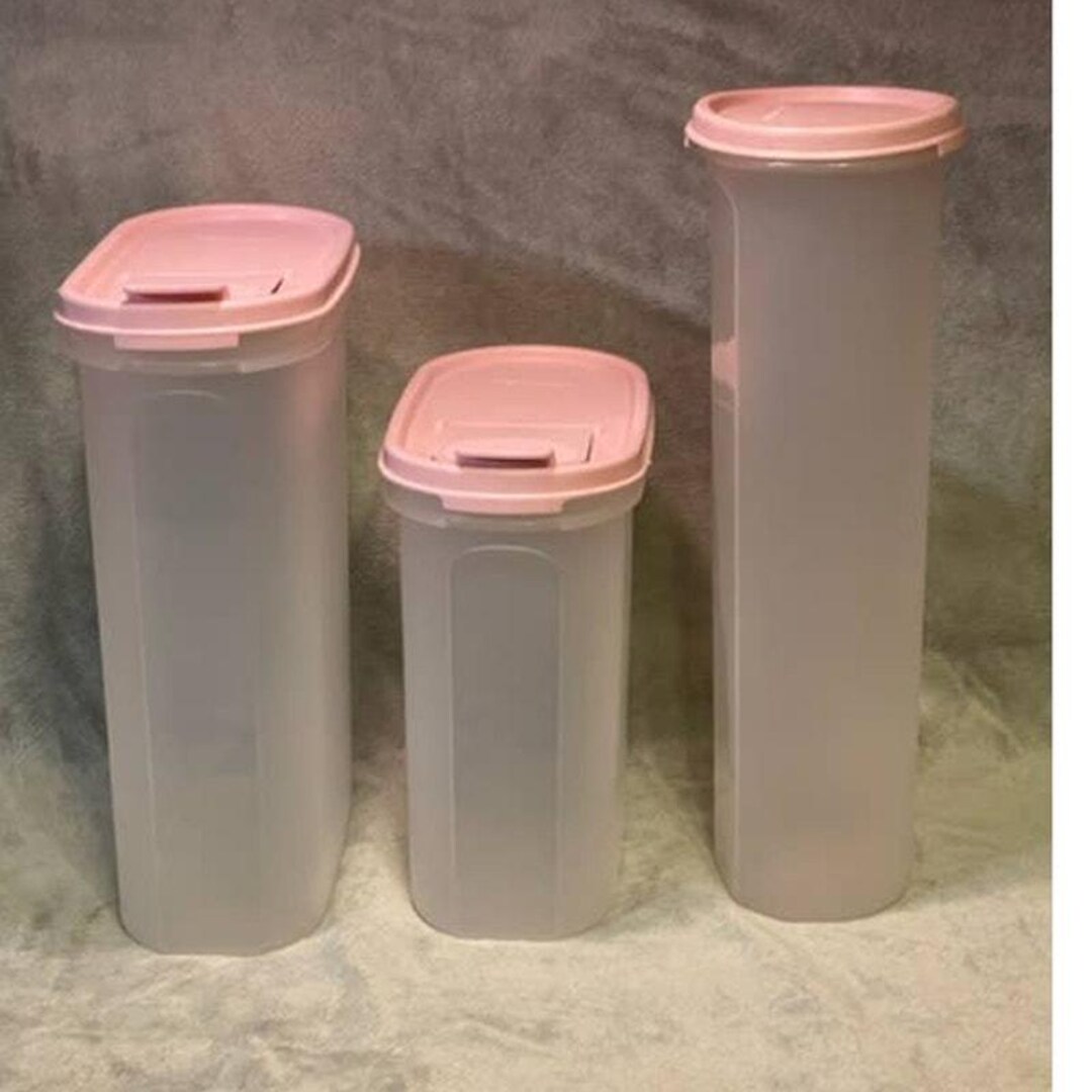 Vintage Set of (3) Tupperware Space Saver Food Storage Containers W ...
