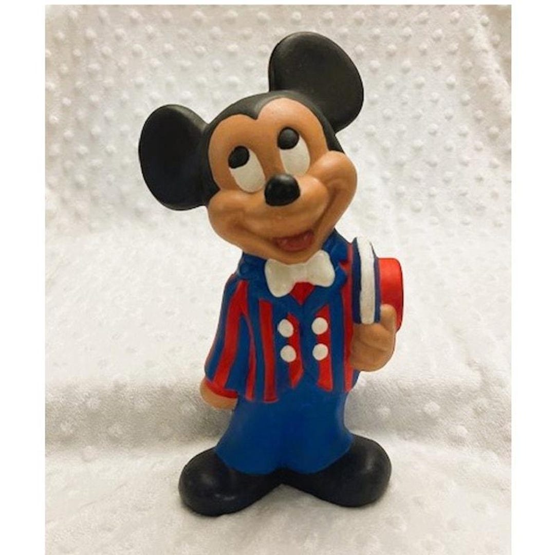 Vintage Walt Disney Mickey Mouse Patrotic Hand Painted Ceramic Figurine ...