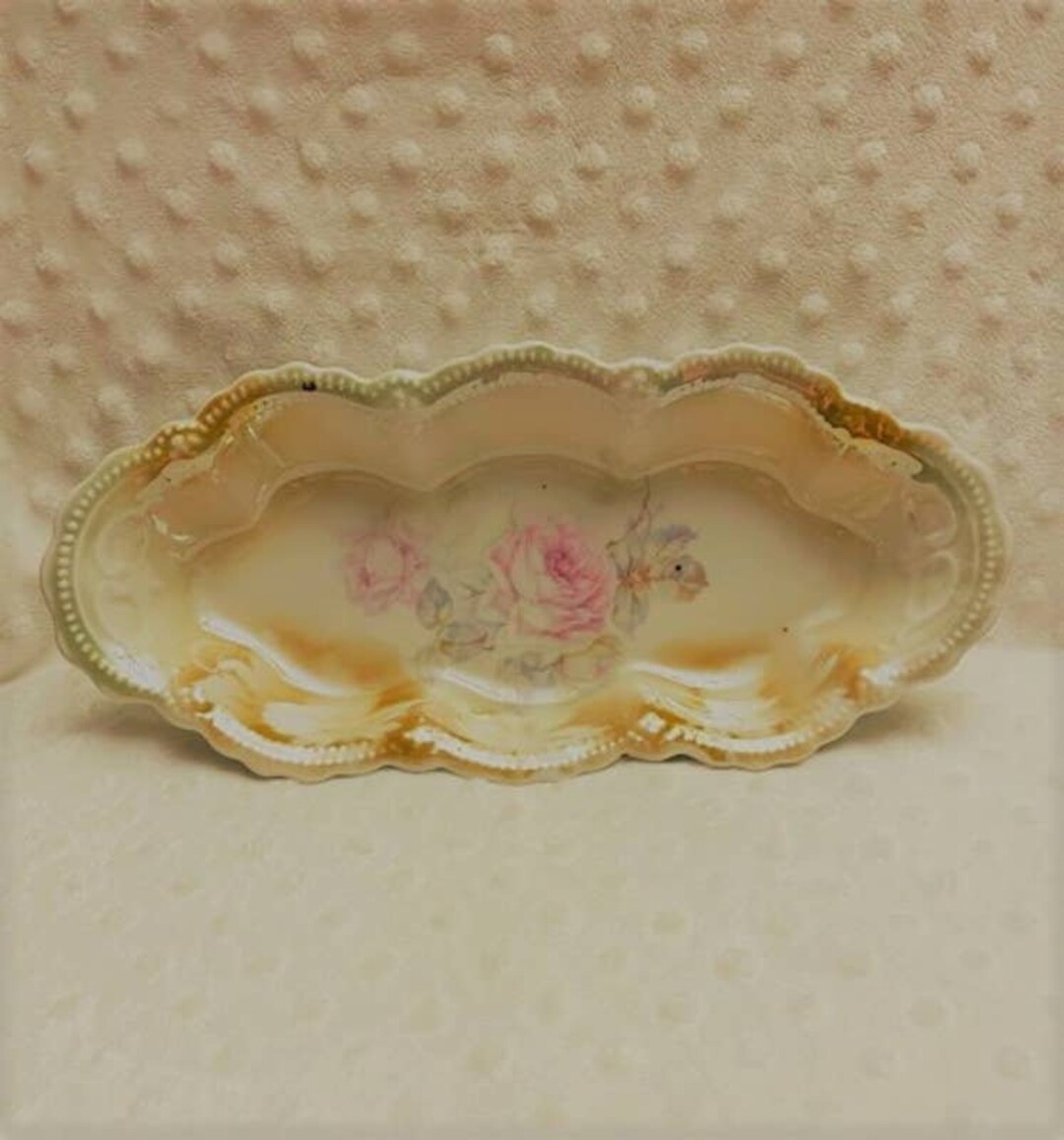 Vintage German Lusterware Oval Bowl. - Etsy
