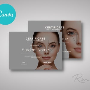 Editable Printable Brow, Lash Certificate Templates, Eyelash ...