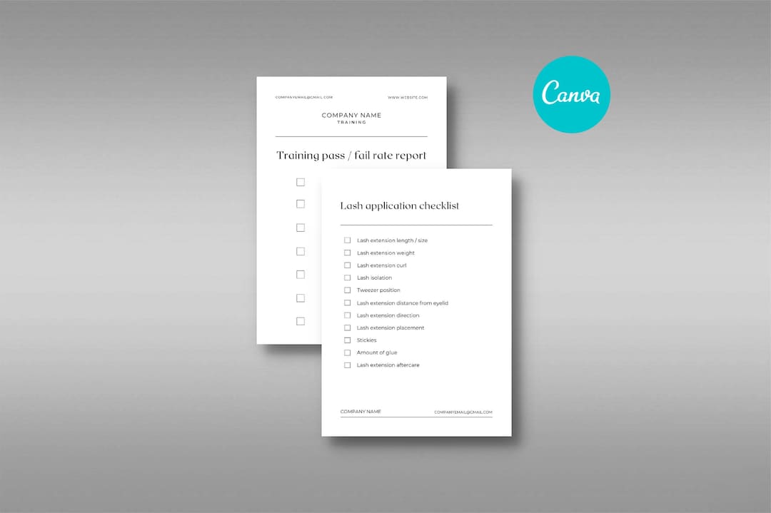 Editable Canva Lash Extension Training Checklist / Report - Etsy