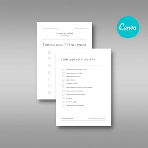 Editable Canva Lash Extension Training Checklist / Report - Etsy