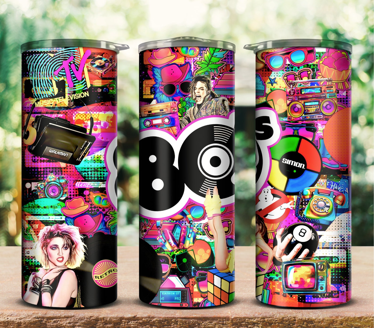 20oz 80s Tumbler, 80s Tumbler, Tumbler With Straw and Lid, Custom ...