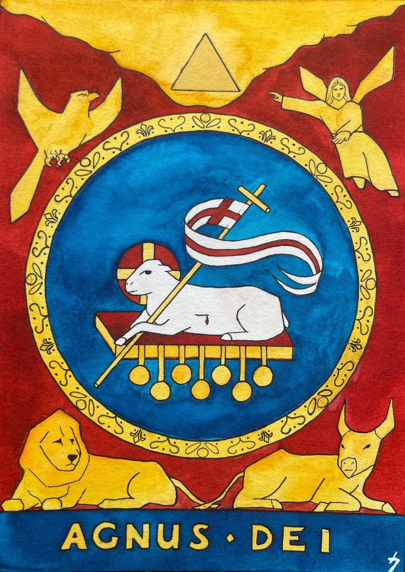 Agnus Dei Original Liquid Watercolor Painting - Etsy