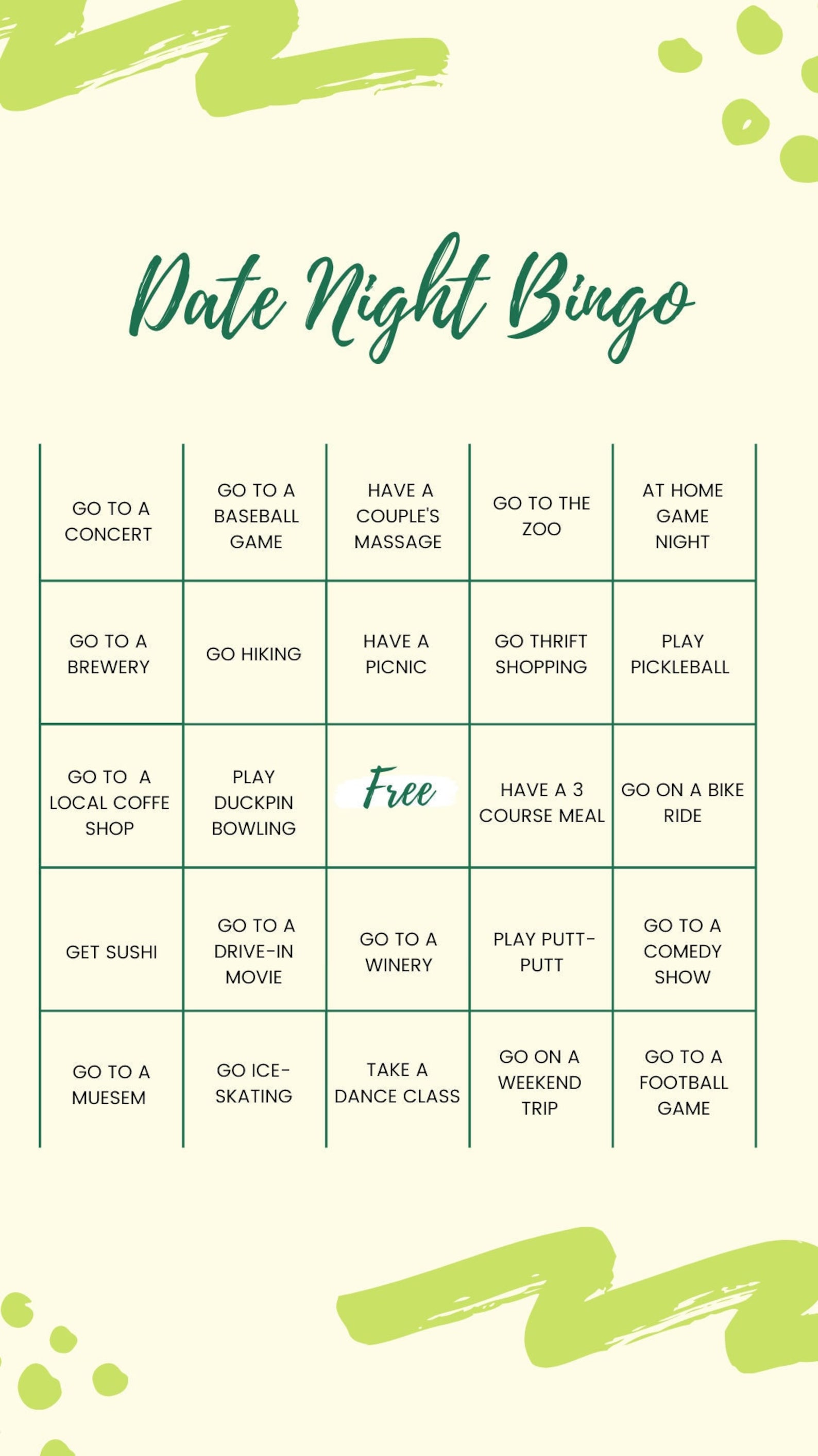 Date Night Bingo - Etsy