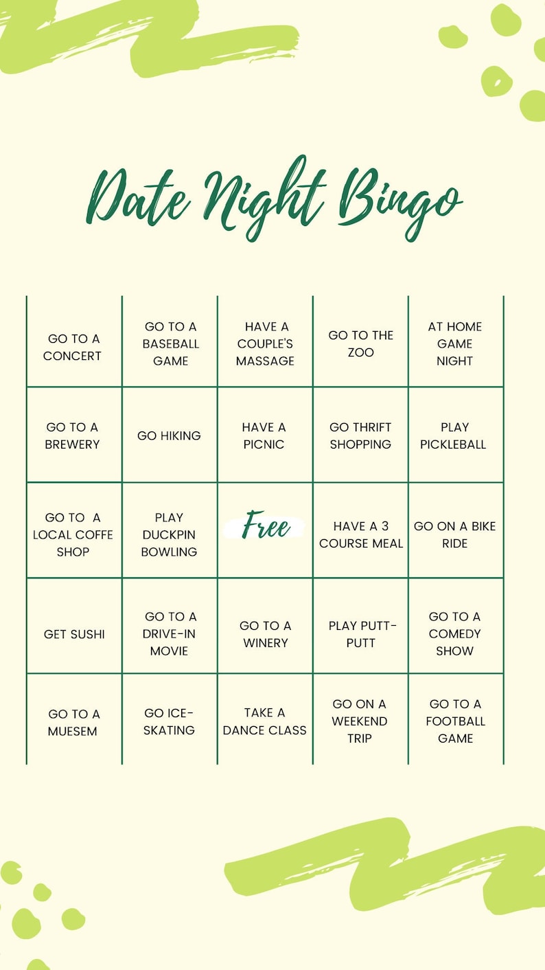 Date Night Bingo - Etsy