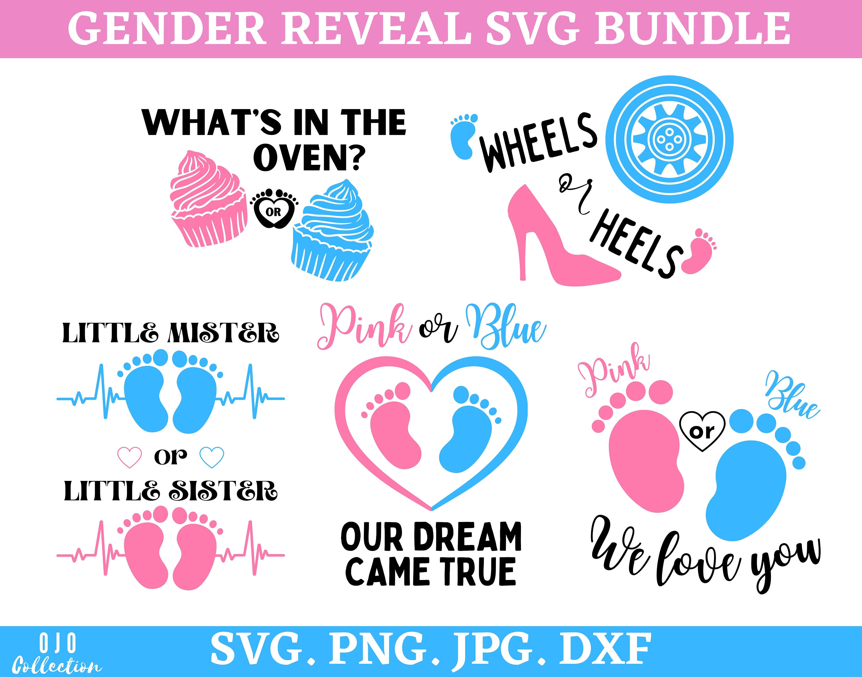Gender Reveal SVG Bundle Baby Shower SVG Pregnancy SVG Team - Etsy México